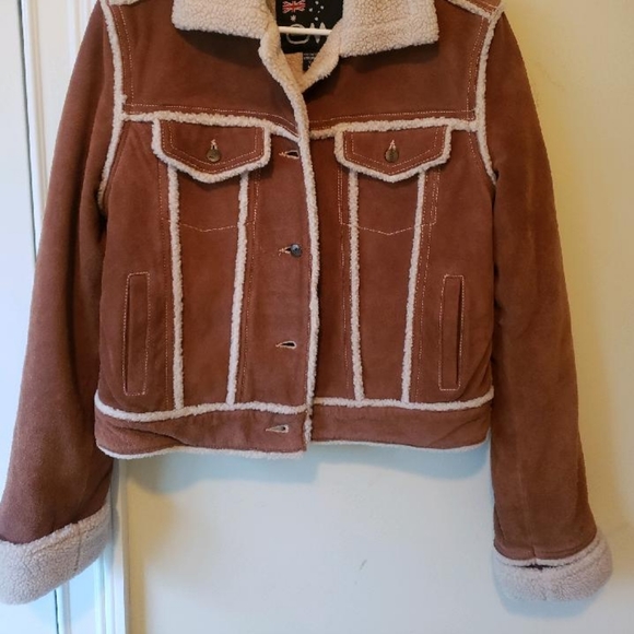 Emu | Jackets & Coats | Nwot Emu Genuine Suede Leather Sheepskin Fleece ...